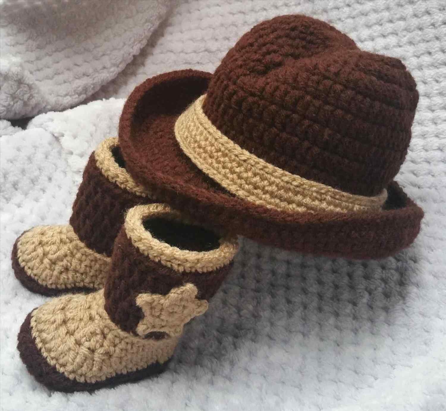 32 Excellent Crochet Baby Cowboy Hat And Boots Pattern Free