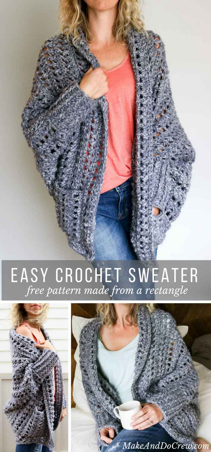 Crochet Oversized Sweater Pattern Easy Chunky Crochet Sweater Free ...