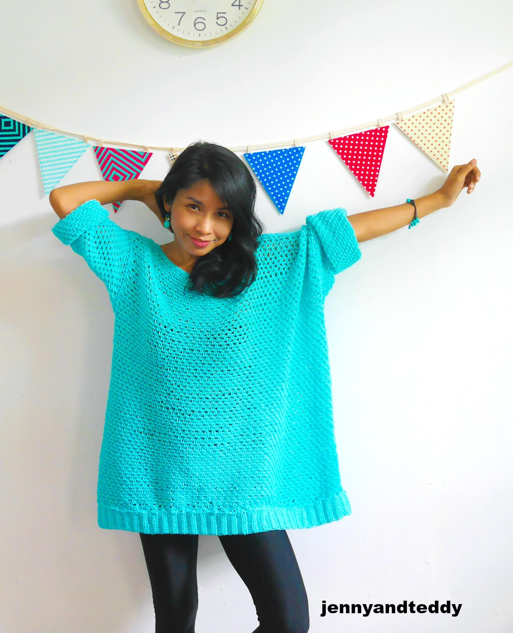 Crochet Oversized Sweater Pattern Knit Look Oversize Crochet Sweater ...