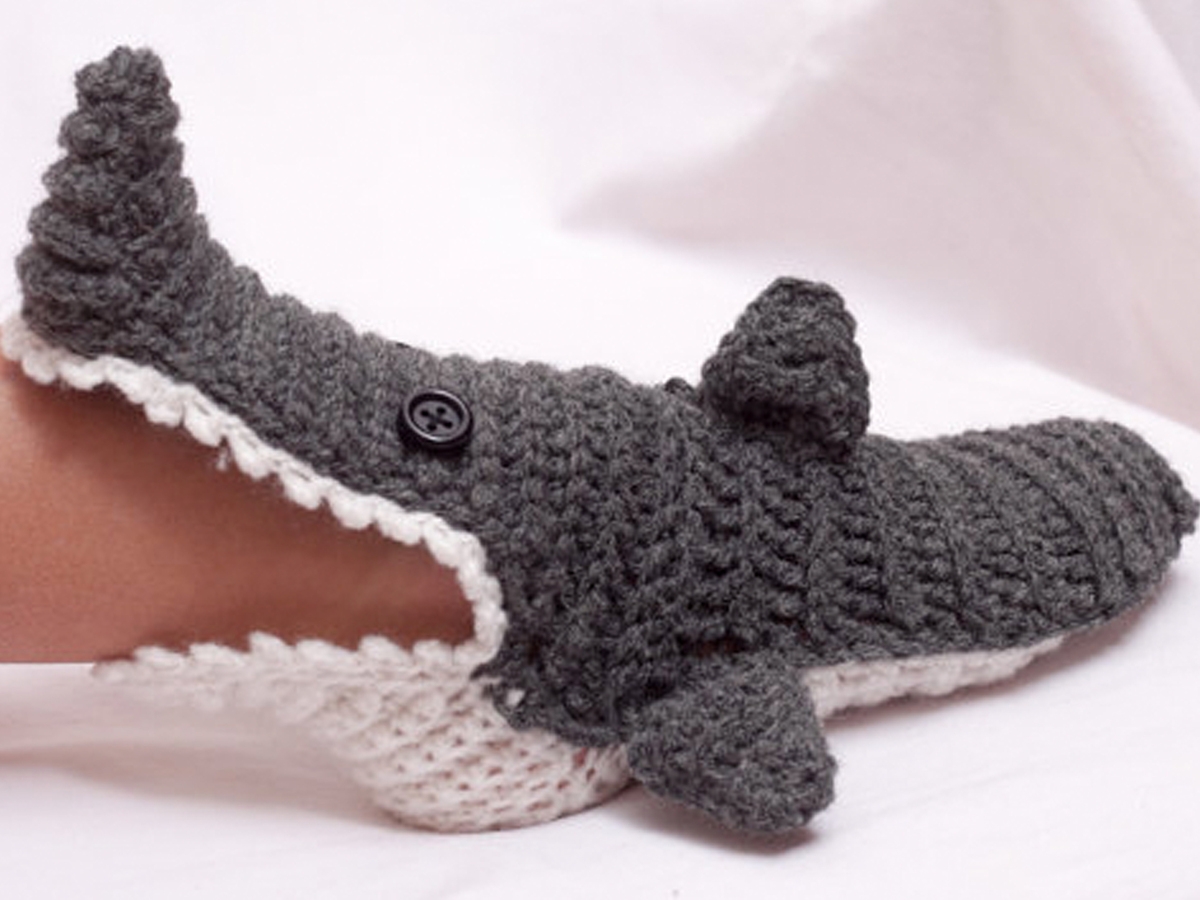 Crochet Shark Slippers Pattern Free 12 Great Shark Inspired Items For ...
