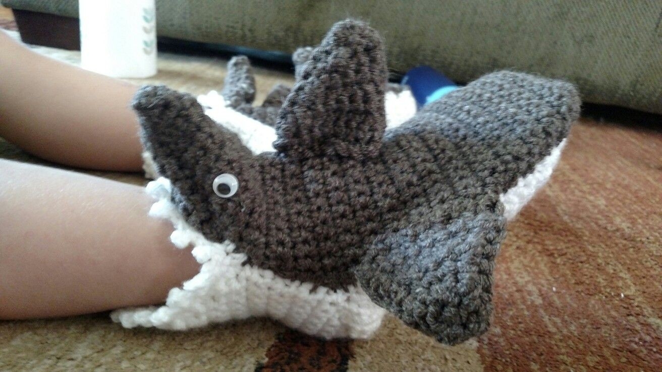 Free Crochet Shark Slippers Pattern