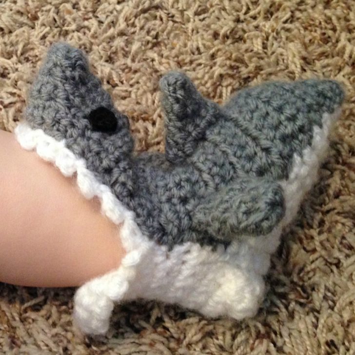 Crochet Shark Slippers Pattern Free Crochet Shark Slippers Free Pattern ...