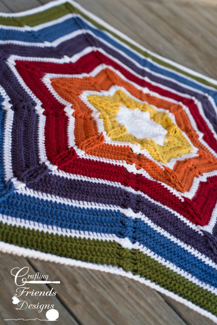 Crochet Star Afghan Pattern Classic Cable Rainbow Star Afghan Crochet ...
