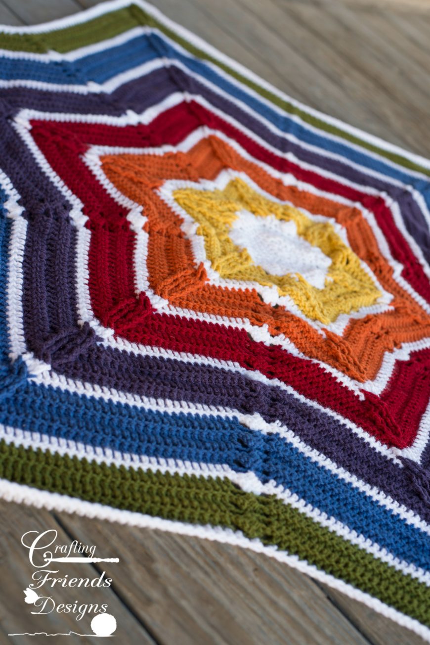 Crochet Star Afghan Pattern Classic Cable Rainbow Star Afghan Crochet ...