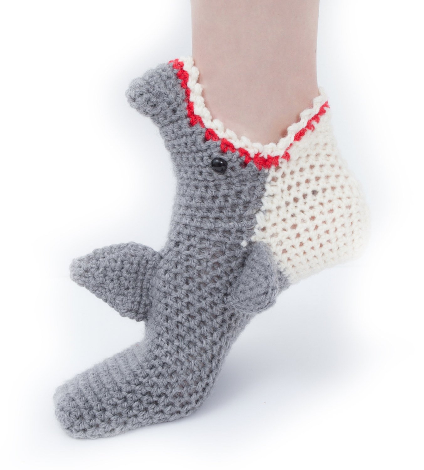 Shark Slippers Crochet Pattern Womens Shark Socks Crochet Pattern ...